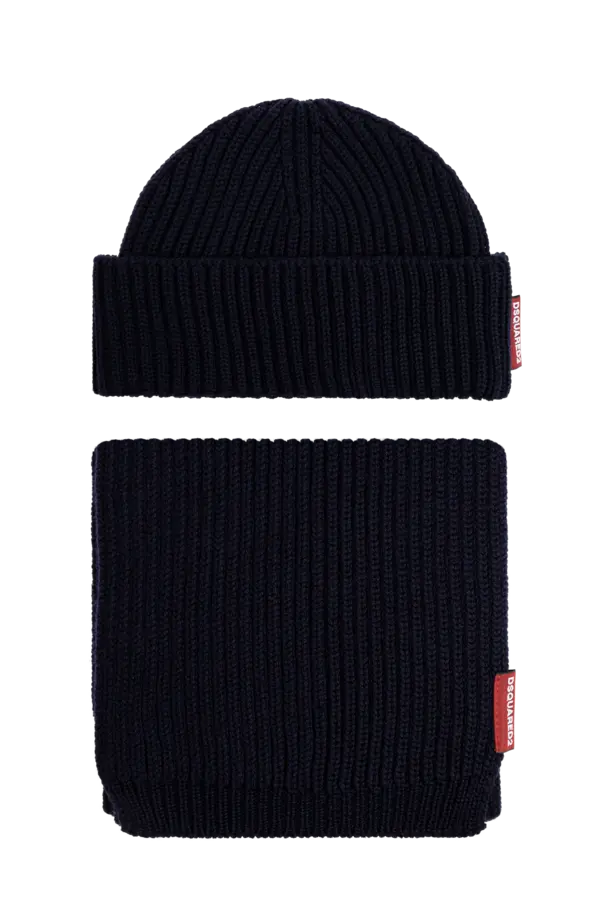 Dsquared2 Hat And Scarf Set - Navy Blue