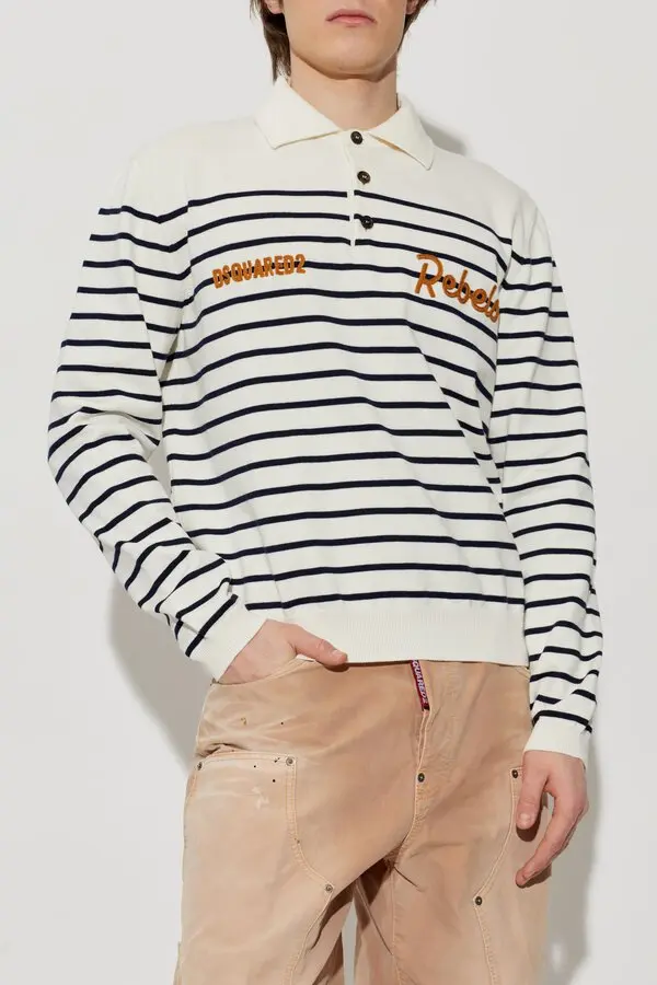 Dsquared2 Striped Pattern Polo