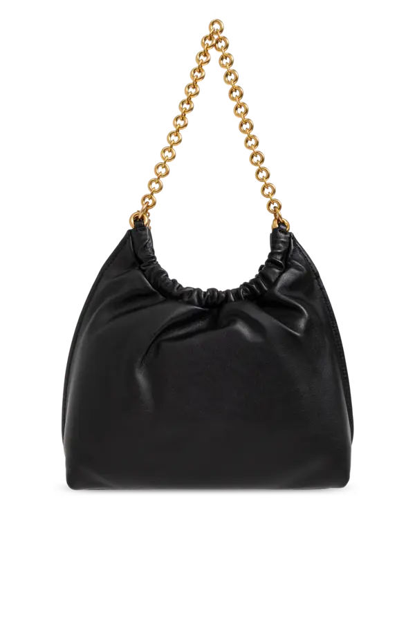 Michael Kors Leather Bucket Bag With Chain Strap - Black