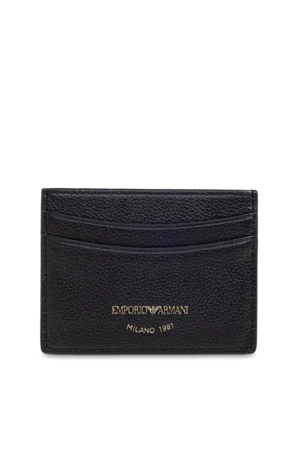 Emporio Armani Leather Card Holder - Black