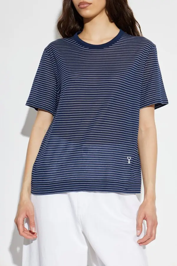 AMI Paris Striped T-shirt - Navy Blue