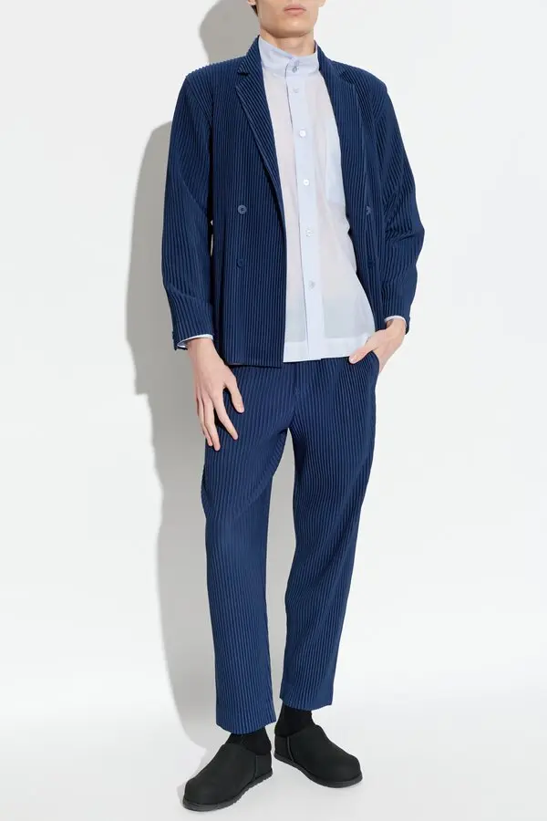 Issey Miyake Pleated Blazer - Navy Blue