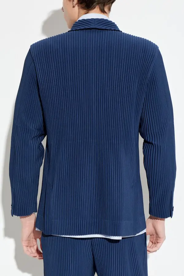 Issey Miyake Pleated Blazer - Navy Blue
