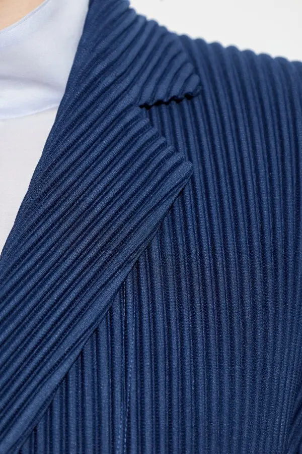 Issey Miyake Pleated Blazer - Navy Blue