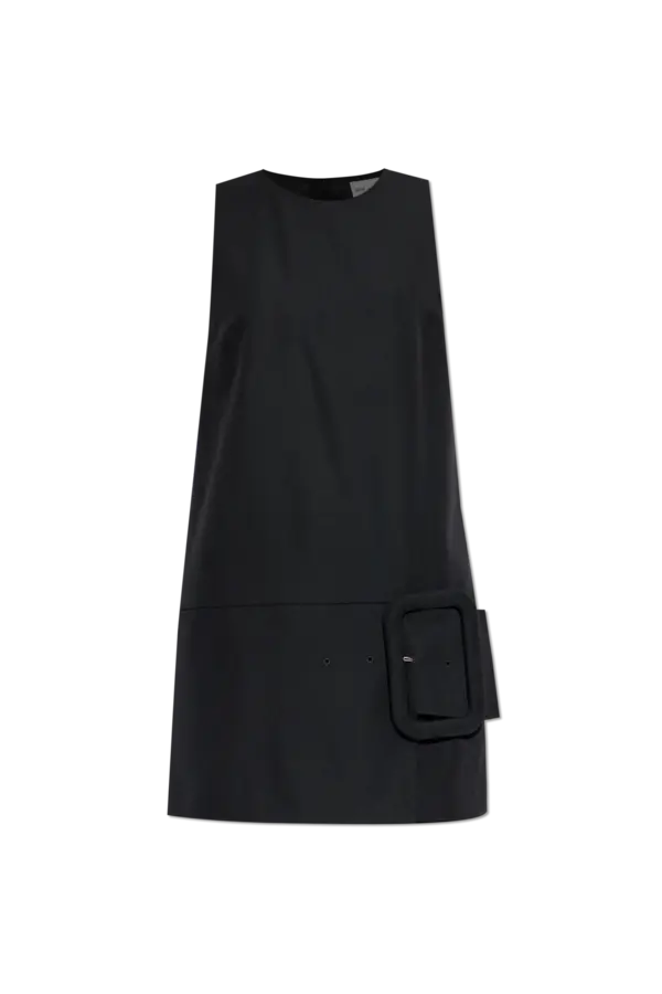AMI Paris Wool Mini Dress With Belt - Black