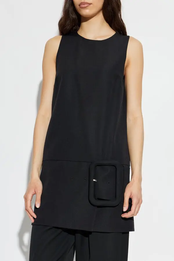 AMI Paris Wool Mini Dress With Belt