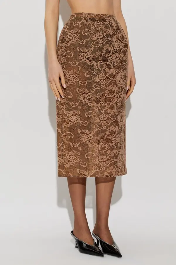 Acne Studios Lace Pencil Skirt - Brown