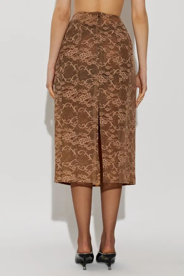 Acne Studios Lace Pencil Skirt - Brown