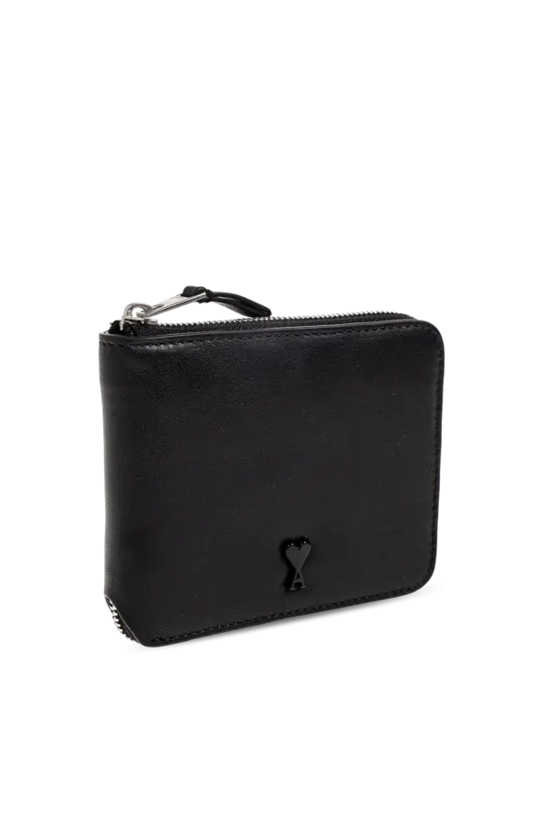 AMI Paris Leather Wallet With Logo