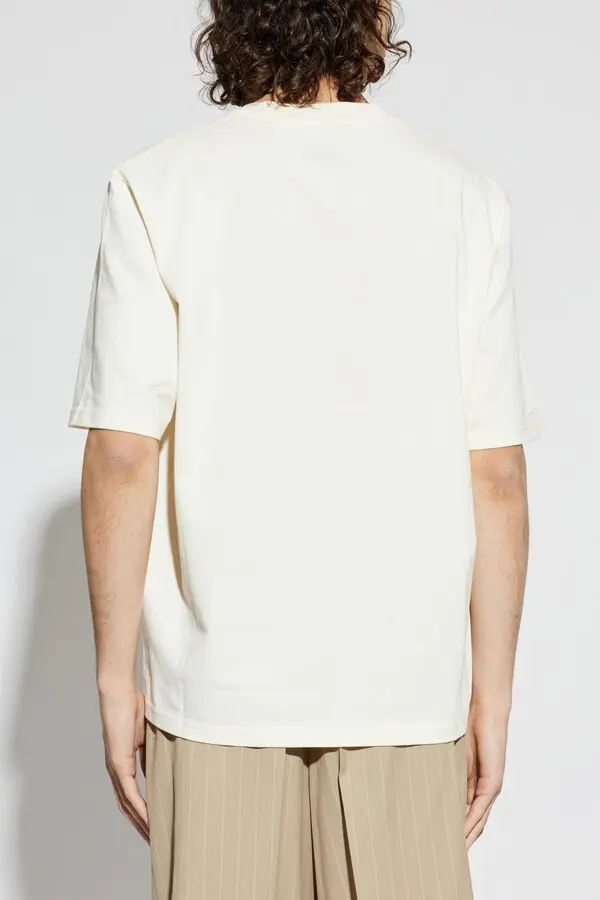 Ami Oversize" Embroidered Logo T-shirt - Cream