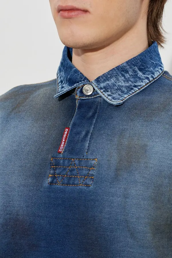 Dsquared2 Denim Polo - Navy Blue