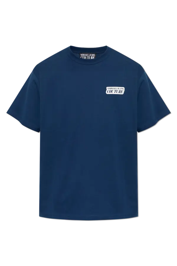 Versace T-shirt With Logo - Navy Blue