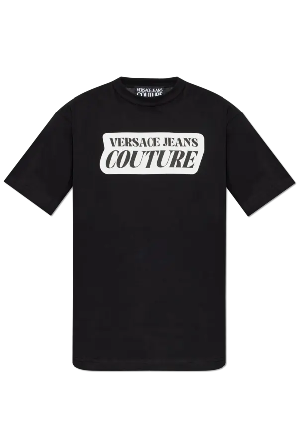 Versace T-shirt With Printed Logo - Black
