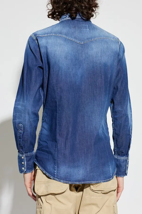 Dsquared2 Denim Shirt With Vintage Effect