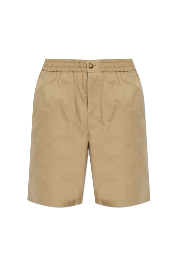Ami Cotton Shorts With Pockets - Brown