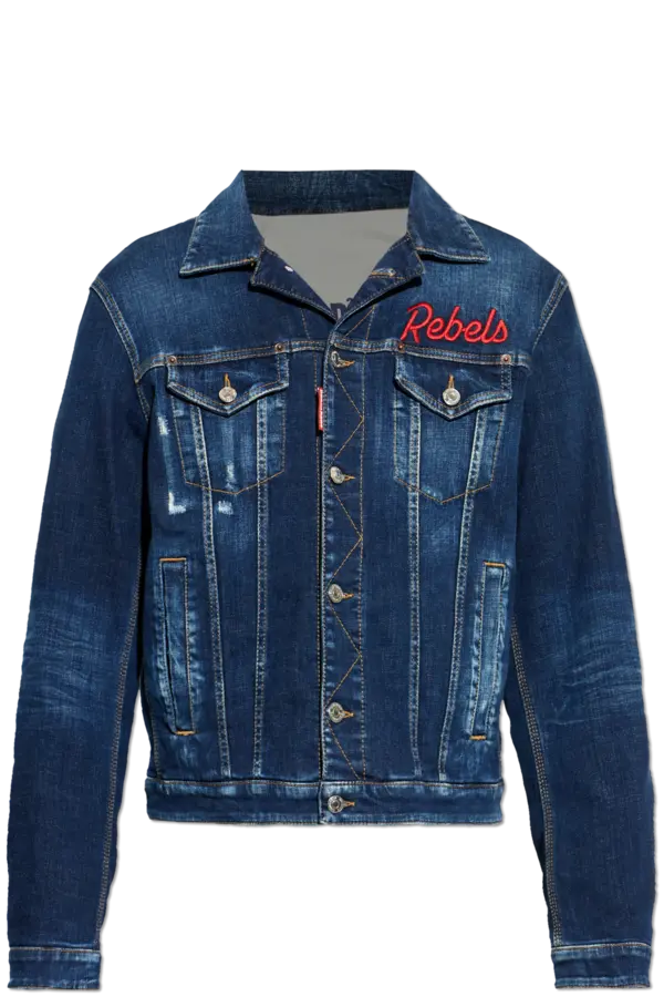 Dsquared2 Denim Vintage-effect Jacket - Navy Blue