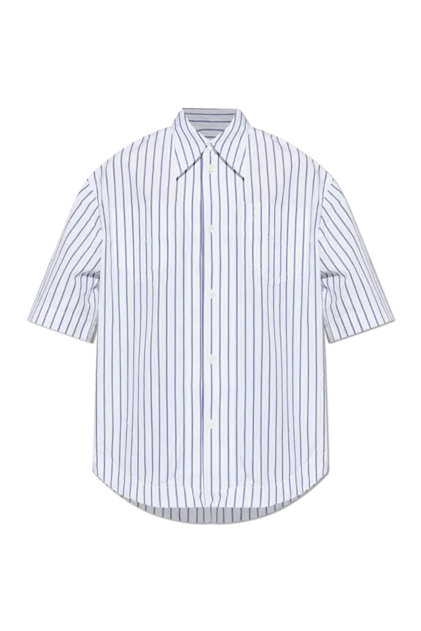 AMI Paris Shirt With Stripe Pattern - White
