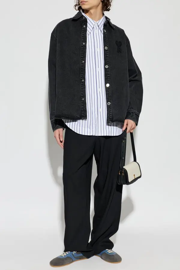 AMI Paris Shirt With Stripe Pattern - White