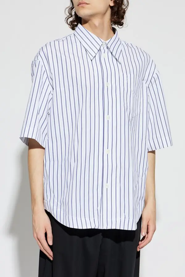 AMI Paris Shirt With Stripe Pattern - White