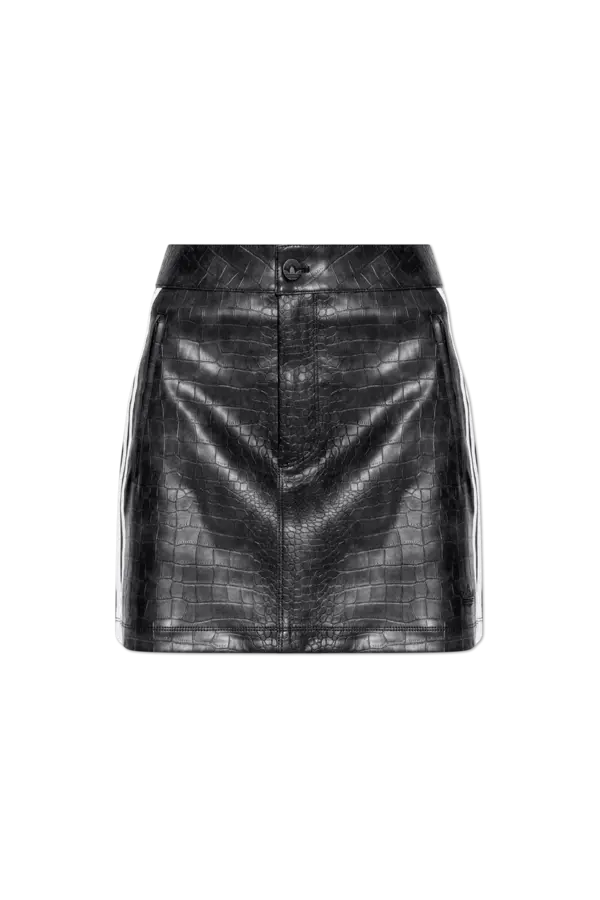 ADIDAS ORIGINALS Logo Embossed Crocodile-skin Pattern Skirt - Black