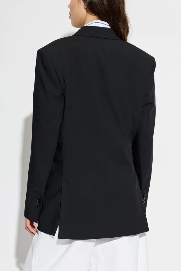 Ami Wool Blazer With Single Vent - Black