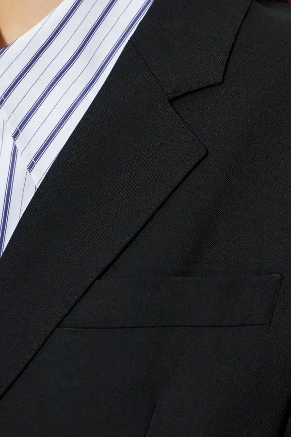 Ami Wool Blazer With Single Vent - Black