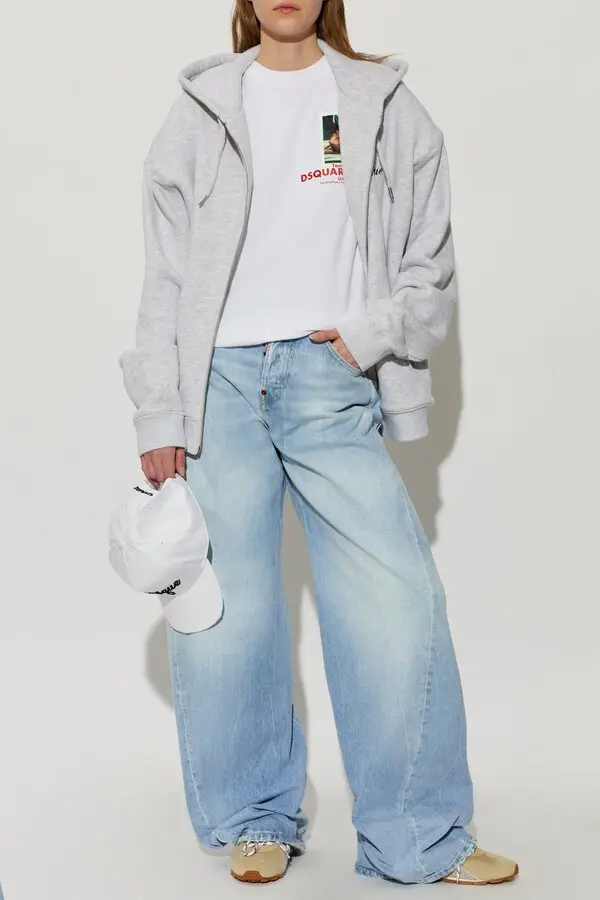 Dsquared2 Hooded Zip-up Sweatshirt - Grey