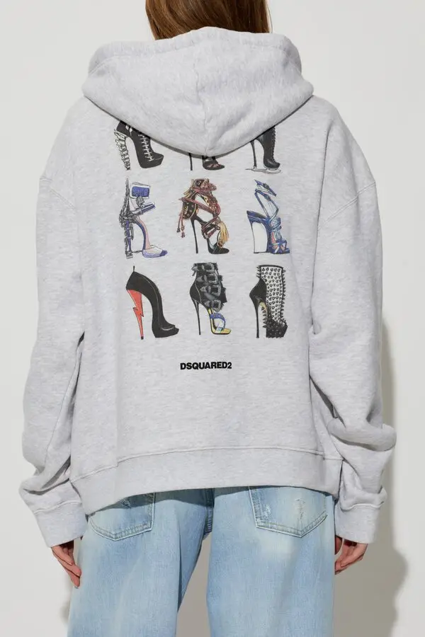 Dsquared2 Hooded Zip-up Sweatshirt - Grey