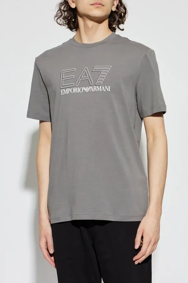 EA7 T-shirt With Printed Logo - Grey