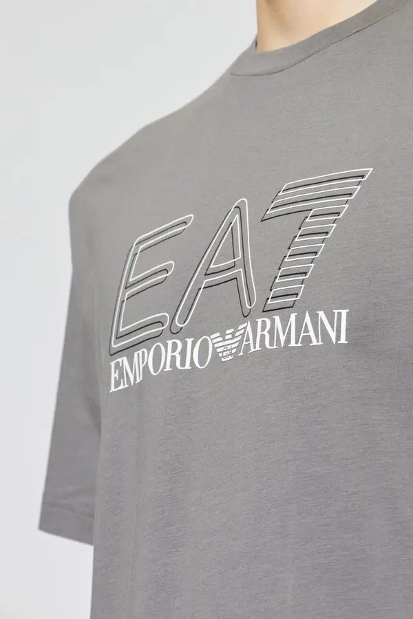 EA7 T-shirt With Printed Logo - Grey