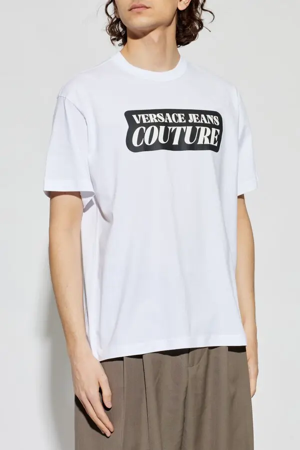 Versace T-shirt With Printed Logo - White