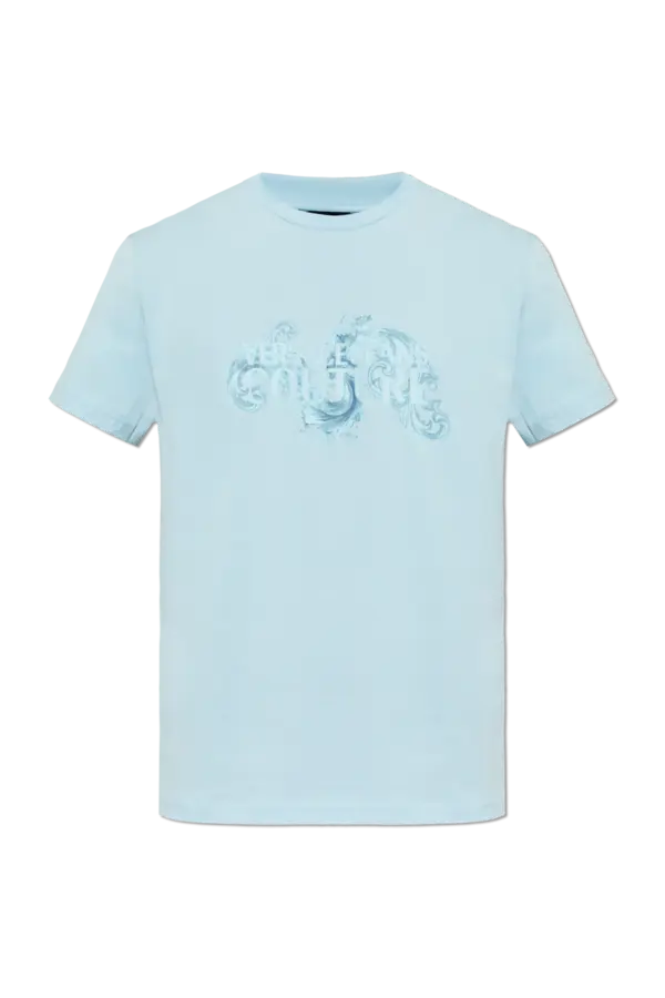 Versace T-shirt With Print - Light Blue