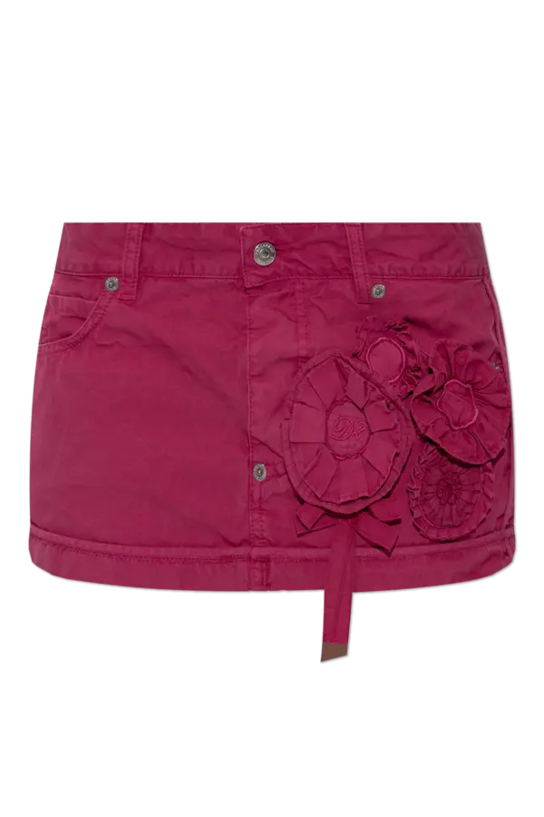Dsquared2 Short Skirt With Appliqu