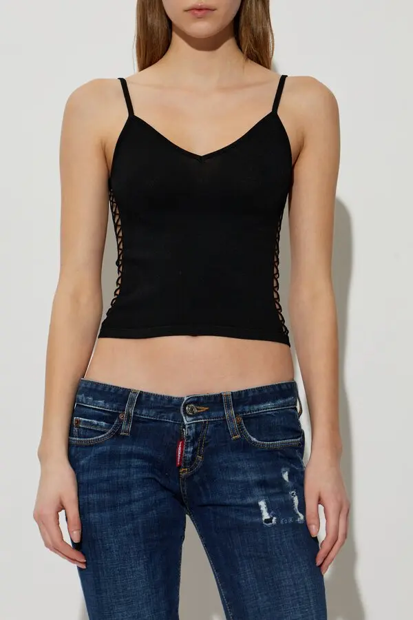 Dsquared2 Top With Decorative Side Cutouts - Black