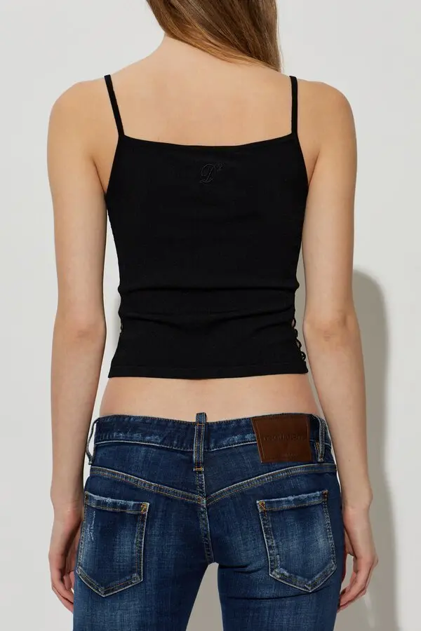Dsquared2 Top With Decorative Side Cutouts - Black