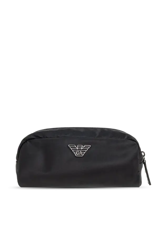 Emporio Armani Cosmetic Bag With Logo Applique - Black