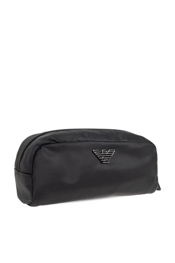 Emporio Armani Cosmetic Bag With Logo Applique - Black