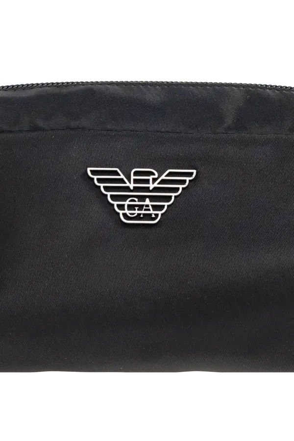 Emporio Armani Cosmetic Bag With Logo Applique - Black
