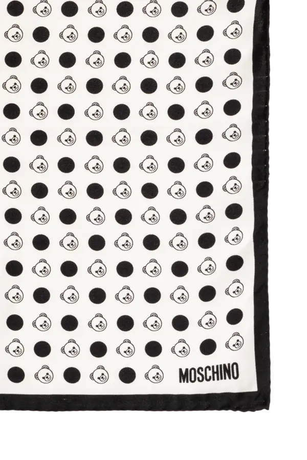 Moschino Silk Pocket Square - White