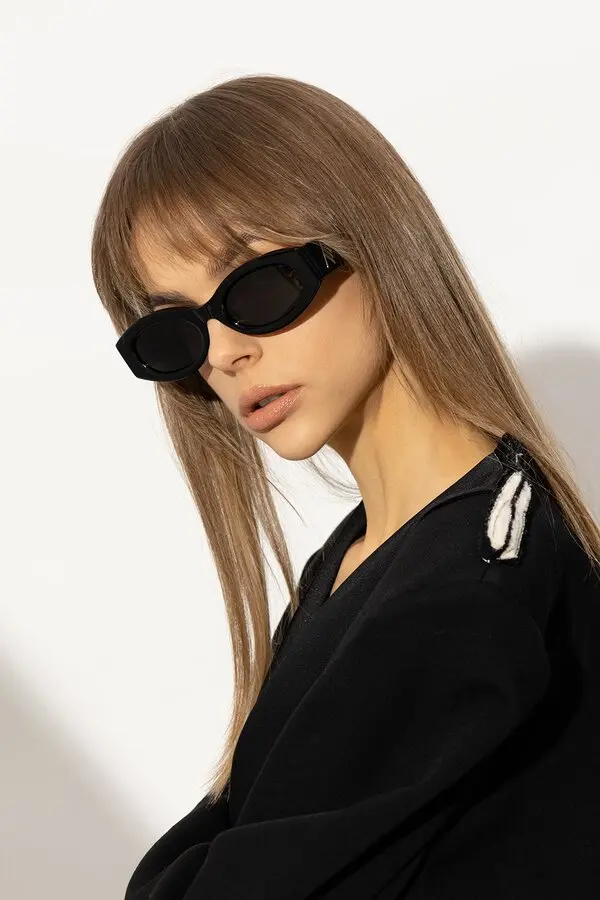 Attico Linda Farrow X Oval Sunglasses - Black