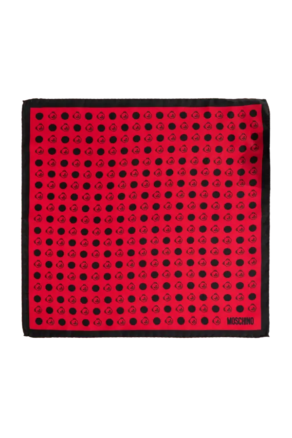 Moschino Silk Pocket Square - Red