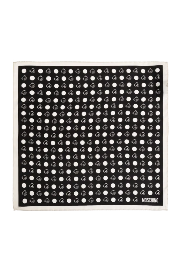 Moschino Silk Pocket Square - Black