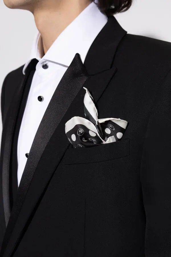 Moschino Silk Pocket Square - Black