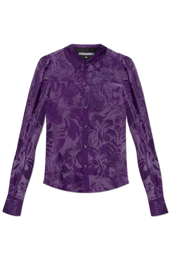 Dsquared2 Transparent Shirt With Decorative Pattern