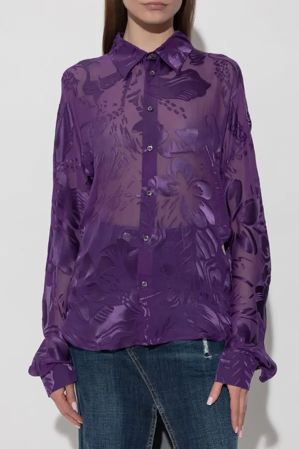 Dsquared2 Transparent Shirt With Decorative Pattern