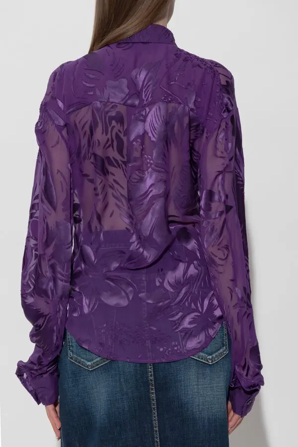 Dsquared2 Transparent Shirt With Decorative Pattern