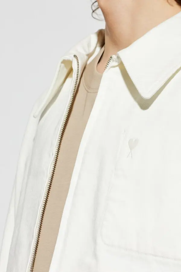 AMI Paris Denim Trucker Jacket With Pockets