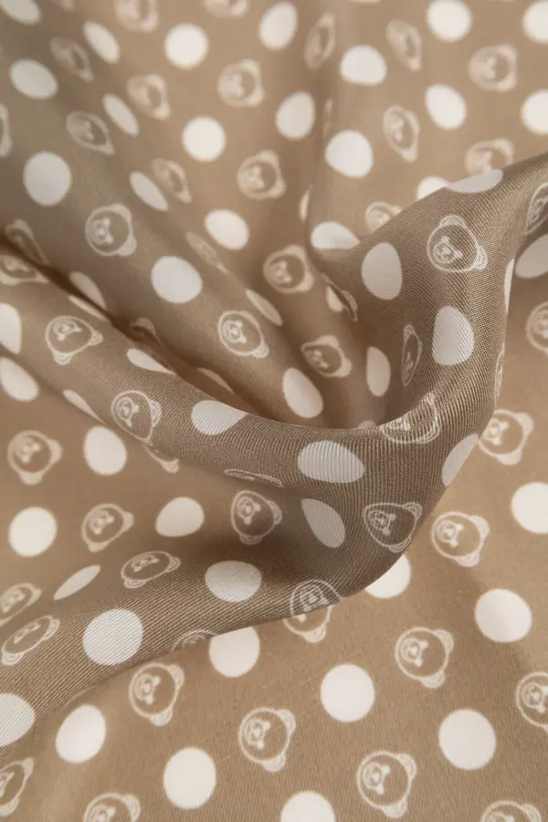 Moschino Silk Pocket Square - Beige