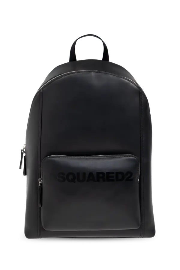 Dsquared2 Leather Backpack With Logo - Black