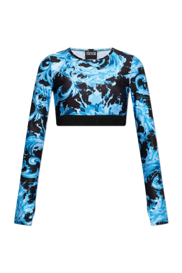 Versace Short Top With Long Sleeves - Blue
